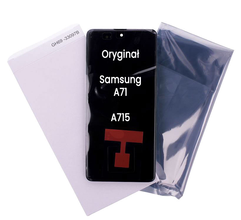Kompletny oryginalny wyświetlacz LCD z ramką Samsung Galaxy A71 4G A715 ...